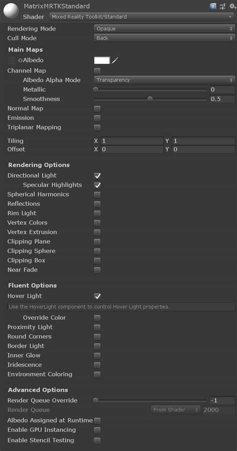 mrtk2 standard shader mrtk 2 microsoft learn