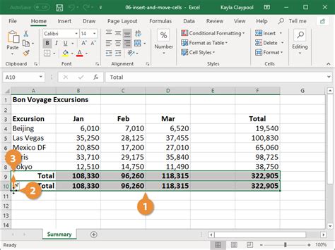 how to move cells in excel customguide