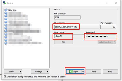 file transfer using winscp bios at rsph