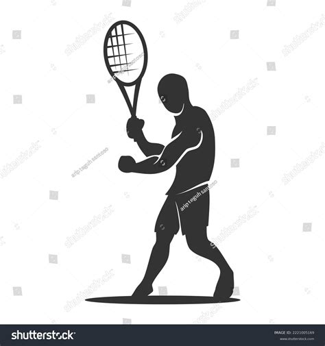 Tennis Sport Silhouette Logo Icon Illustration Stock Vector Royalty