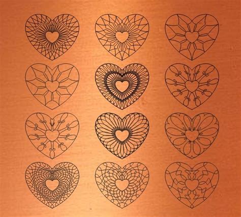 Carved Heart Pattern 3d Model Vector Files