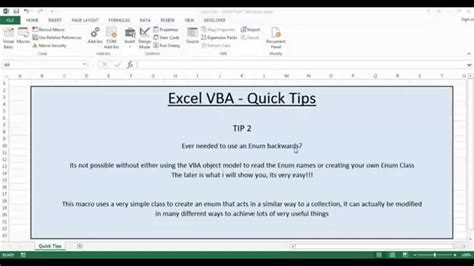 excel vba quick tips 2 2 way enums youtube