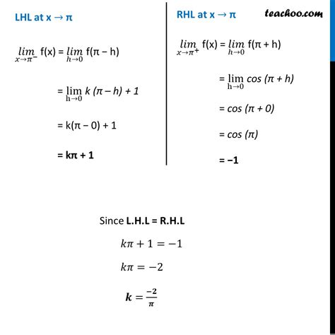 Ex 5 1 28 Find K So That F X { Kx 1 Cos X At X Pi