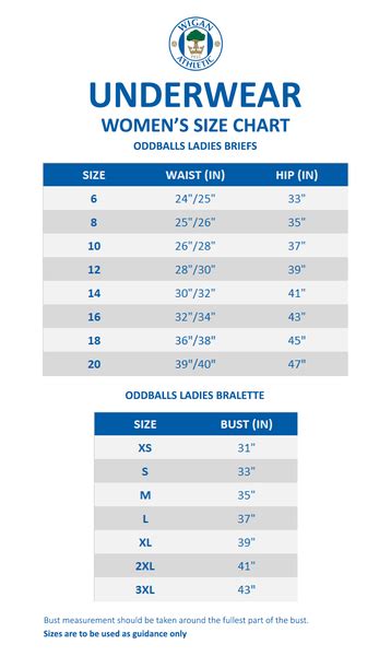 Size Chart Womens Underwear Wigan Athletic Fc
