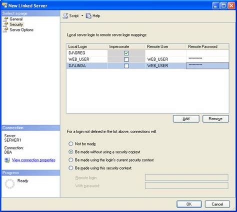 setting up a linked server for a remote sql server instance —
