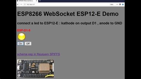 esp8266 webcontrol websocket the easyest sketch youtube