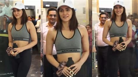 Kriti Sanon Gets Papped Post Workout Session Flaunts Her Washboard Abs