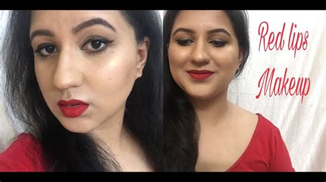 Red Lips Makeup Tutorial Simple Easy Glam Look Youtube