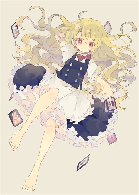 Safebooru 100th Black Market 1girl Ahoge Apron Barefoot Black Skirt