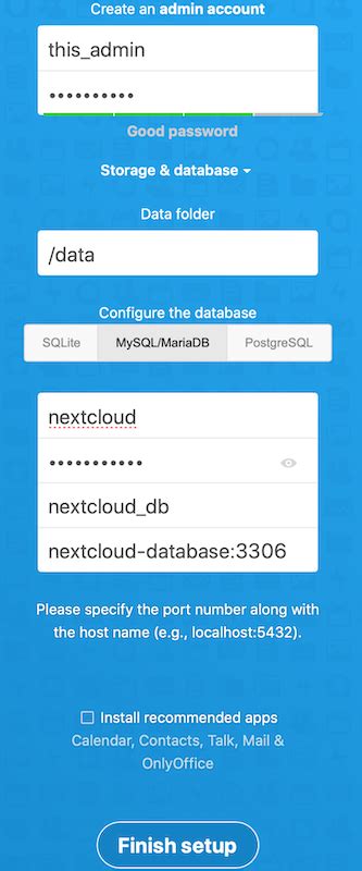 synology docker mariadb nextcloud install