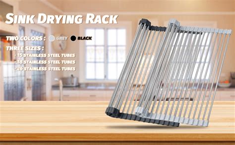 Mgahyi Roll Up Dish Drying Rack Over The Sink Drying Rack