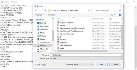 how to lock a folder using notepad kiran s blog