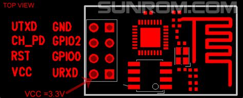 wifi module esp8266 4x2 header esp 01 [4641] sunrom electronics