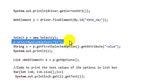 how to print all option values from drop down box in selenium youtube