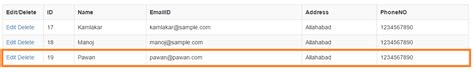 crud operation in asp using sqlite database