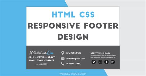 how to design footer in html