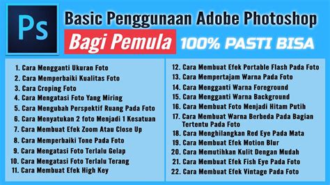 Tutorial Photoshop Bagi Pemula Lengkap Youtube