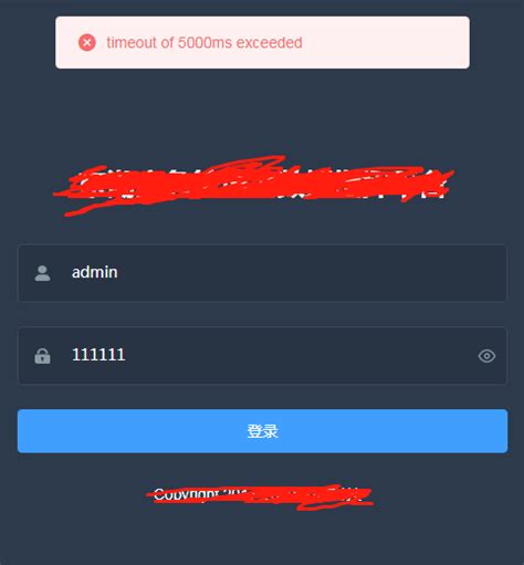 timeout of 5000ms exceeded vue element admin