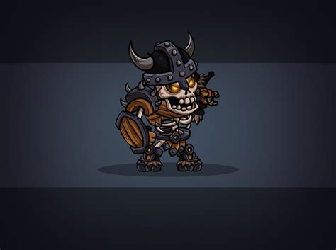 skeleton villain warrior 2d characters unity asset