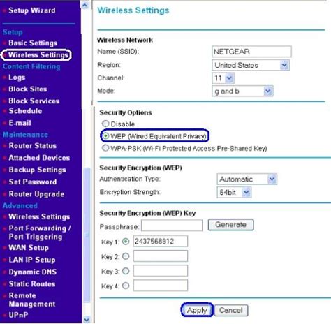 securing your network wep answer netgear support