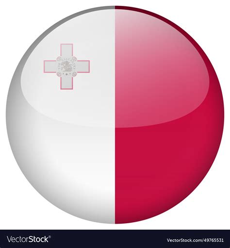 Malta Flag Button Royalty Free Vector Image Vectorstock