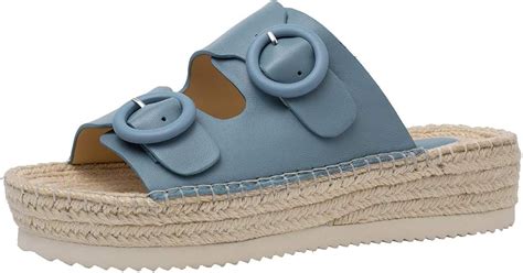 Annieshoe Pantoletten Damen Leder Elegant Flach Absatz Plateau Sommer