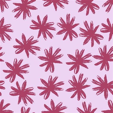 Premium Vector Purple Flowers Brush Textured On Light Pink Background