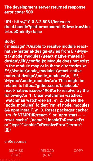 android the development server returned response error code 500 in