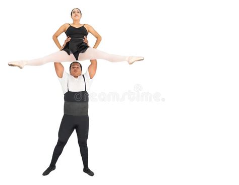 Hispanic Ballerina Performing Classical Ballet With An African American