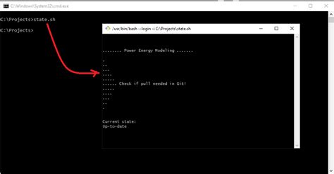 shell run bash command in a windows batch file stack