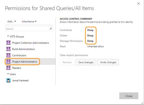 set query permissions in azure boards and azure devops azure boards