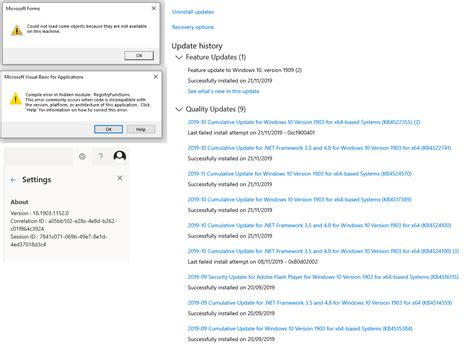 excell 2019 compile error in hidden module registryfunctions