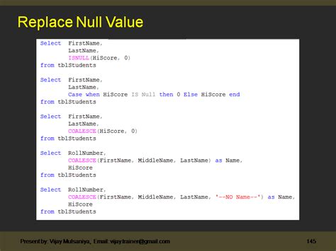 sql server tutorial lesson 33 replace null values coalesce function