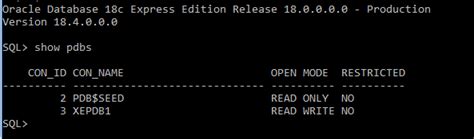 oracle 18c xe windows tips
