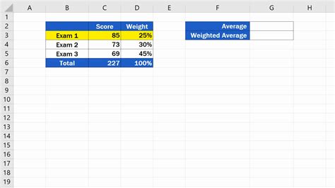 how to calculate the weighted average in excel easyclick