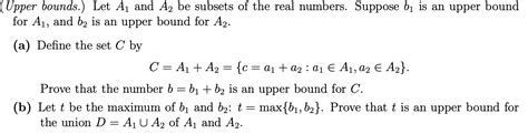 solved upper bounds let a1 and a2 be subsets of the real