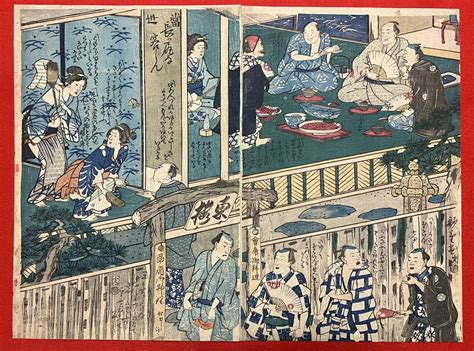 【傷や汚れあり】b Lagoon 珍品 真作 [3代目] 歌川廣重 歌重 画 二枚 本物 浮世絵 錦絵 木版画 の落札情報詳細 ヤフオク
