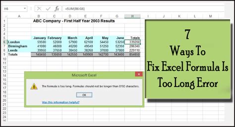 7 ways to fix excel formula is too long error in 2021 excel formula