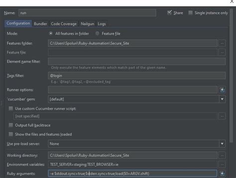 run a ruby cucumber feature file from command prompt stack overflow