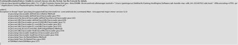 java unsupported major minor version 52 0 android
