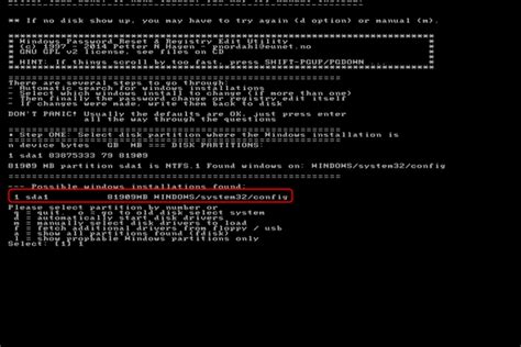how to remove windows password with offline nt password
