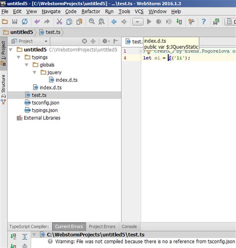 use typings typescript definitions ides support intellij platform