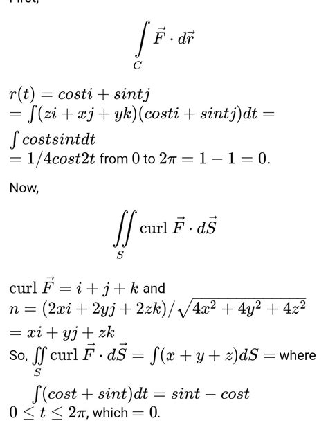 Example Verify Stokes Theorem For The Function F Zi Xj Yk