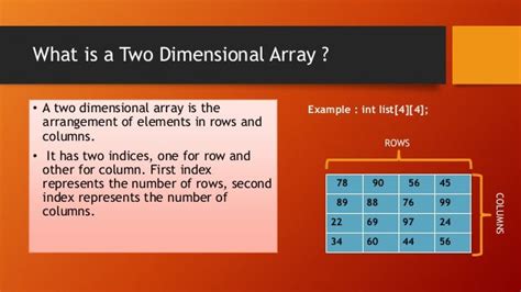 two dimensional arrays