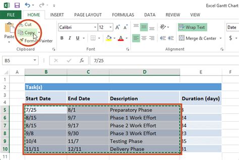 office timeline gantt chart excel step by step visual