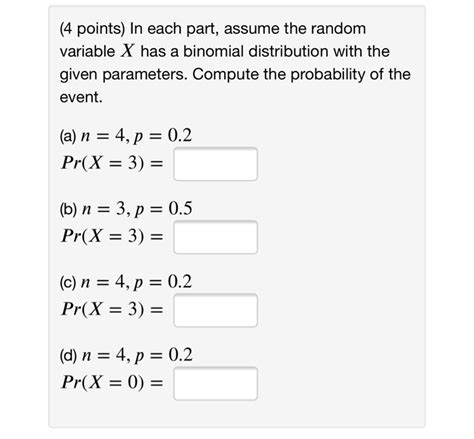 solved 4 points in each part assume the random variable x