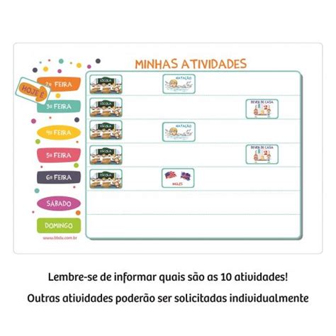 Quadro De Atividades Com 10 Atividades Quadros De Atividades E Rotinas
