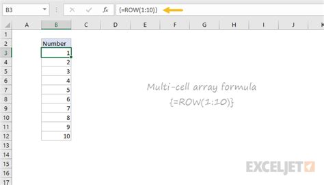 excel multi cell array formula exceljet