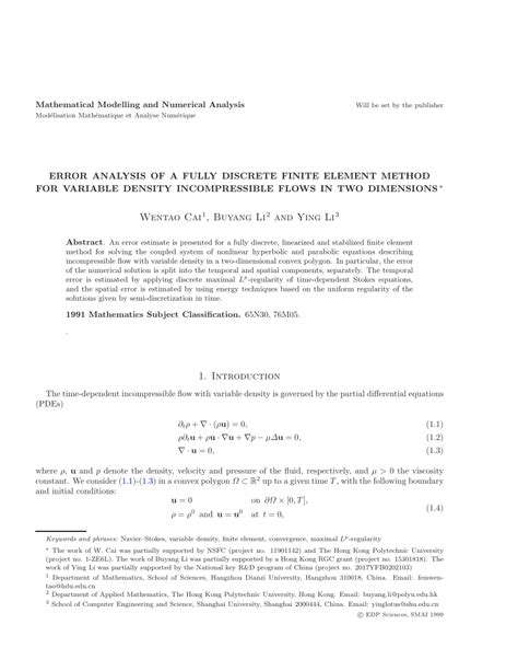 download pdf error analysis of a fully discrete finite element method