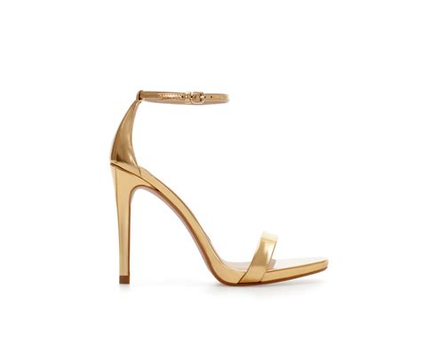 Zara Thin Strap Sandals In Metallic Lyst